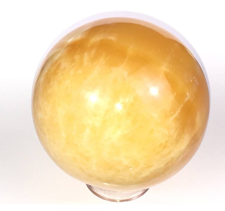 - Soft Ball Sized Orange Calcite Sphere #OCS