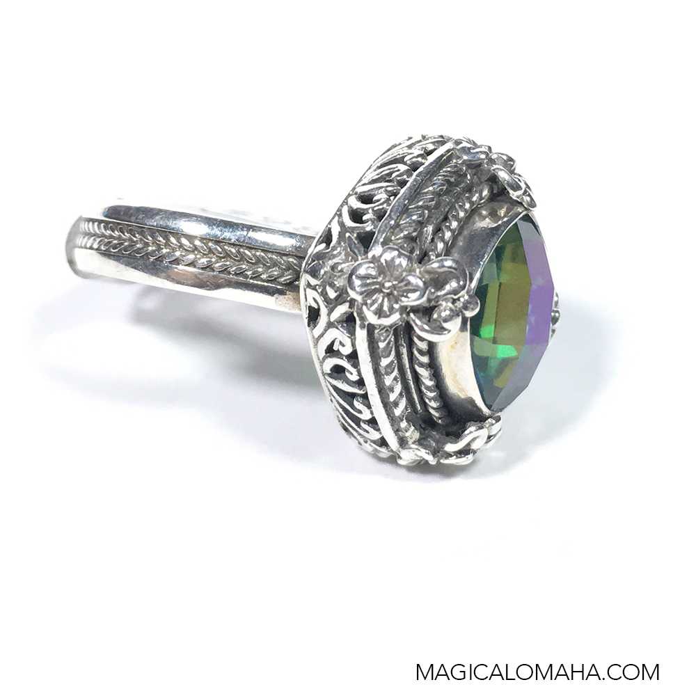 - Size 8- Sterling Silver Caribbean Topaz Ring by Sarda #Srada-Ring9