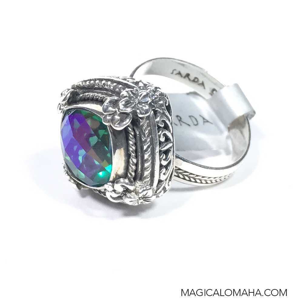 - Size 8- Sterling Silver Caribbean Topaz Ring by Sarda #Srada-Ring9